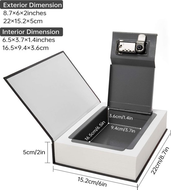 Echt papieren transferboek, veilig voor sieraden, geld en contant geld ...