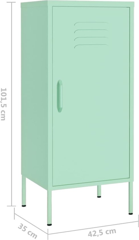vidaXL - Opbergkast - 42,5x35x101,5 - cm - staal - mint | bol