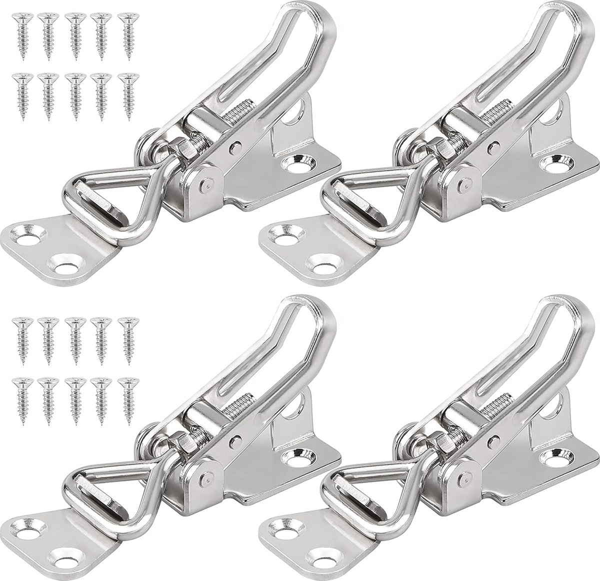 Set van 4 roestvrijstalen spansluitingen, afsluitbaar, spansluitingen ...