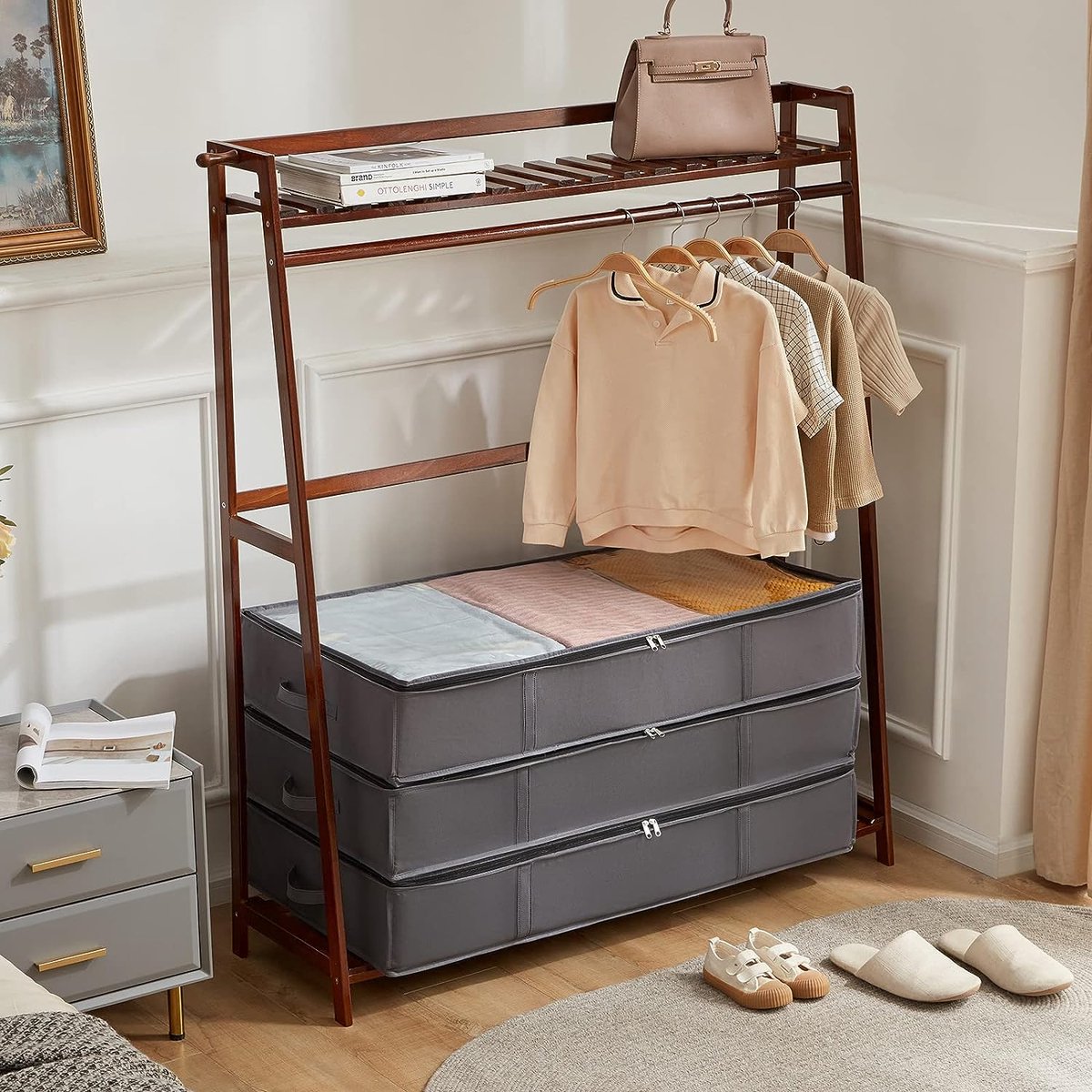 Opbergbakken voor onder het bed 6-pack grote opbergzakken aan het ...