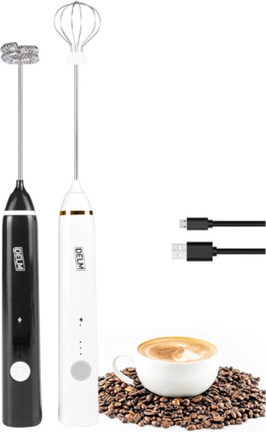 Melkopschuimer - Elektrisch Koffieopschuimer - USB Oplaadbaar - Zwart | bol