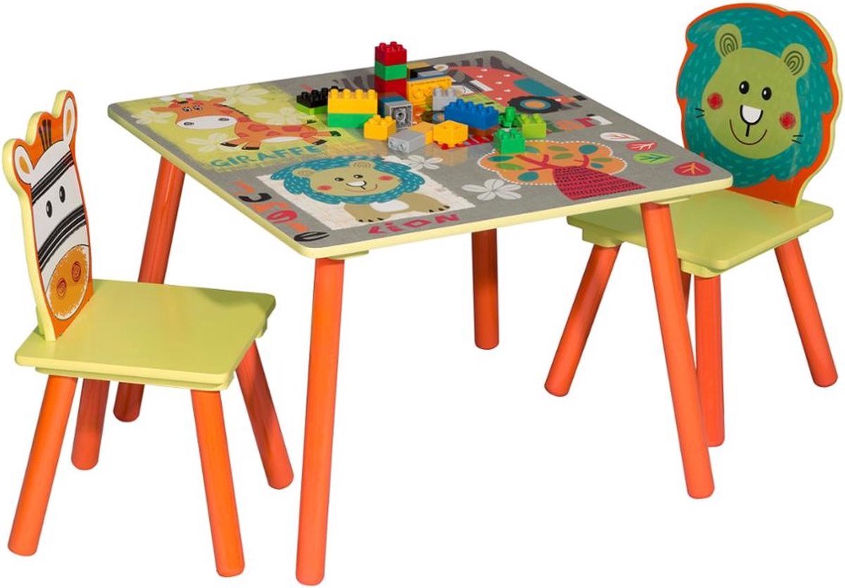 Kindertafel en 2 Stoeltjes Dieren - Kindermeubel, Tafel, Tafeltje ...