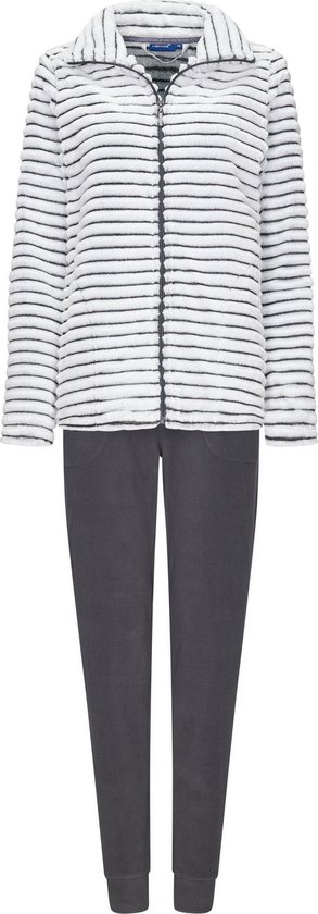 Rebelle dames huispak fleece | MAAT 40 | Schaduwstreep | grijs | bol