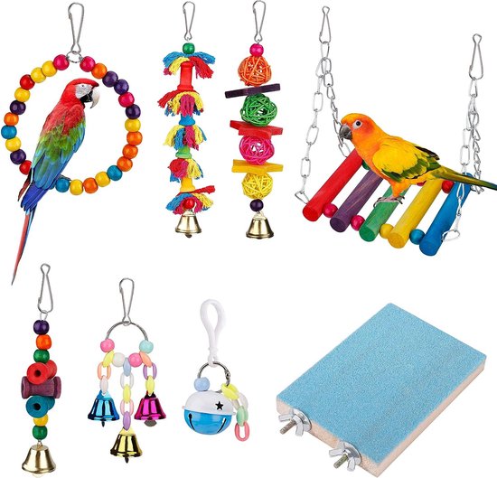 Vogel Speelgoed Papegaai Swing Speelgoed Vogelkooi Speelgoed Hangmat Bell Swing Ladder... | bol