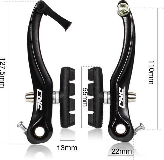 rem, fiets V-brake, aluminium fietsremset | bol