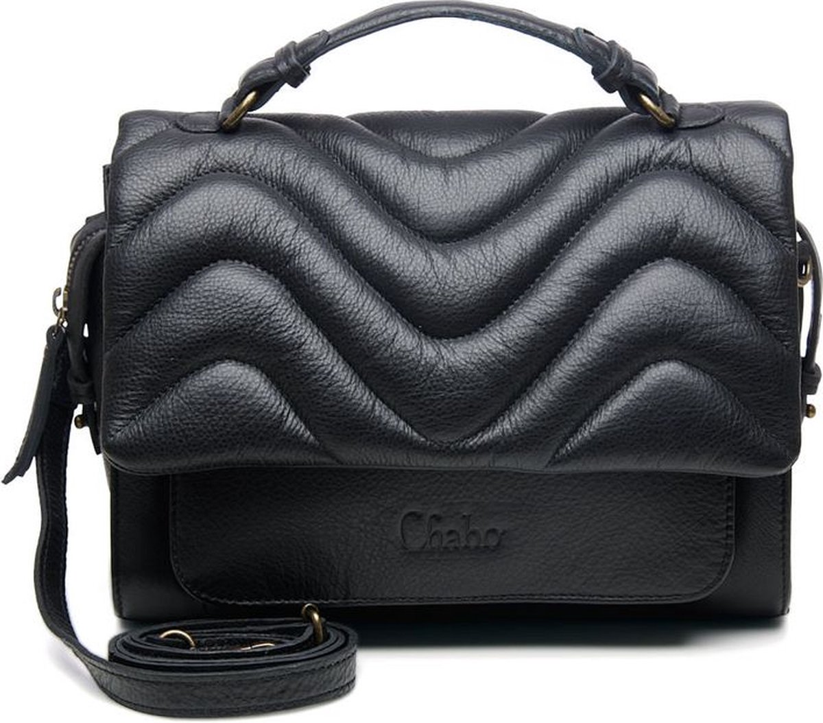 Chabo Bags Sorrento Handbag - Schoudertas - Handtas - Leer - Zwart ...