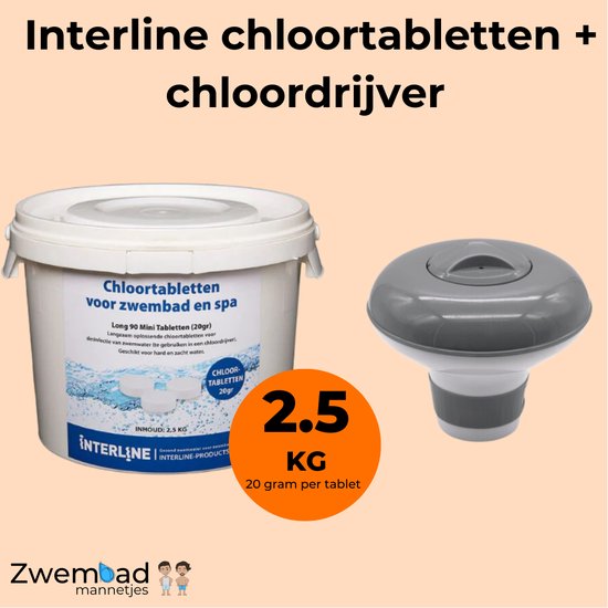 Interline Chloortabletten 20 gram 2,5 kg - Inclusief grote ...