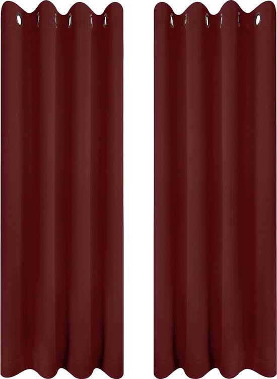 Rideaux isolants thermiques, 2 panneaux, 140x245 cm, rouges, opaques et ...