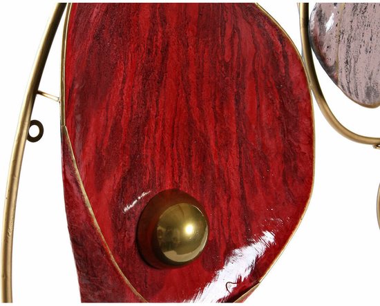 Wanddecoratie DKD Home Decor Rood Zwart Gouden Metaal (123 x 10 x 65 cm ...