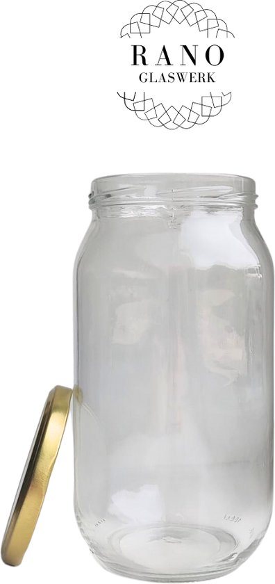 RANO - 2 stuks weckpotten glas 1 liter met sluiting - weckpotjes ...