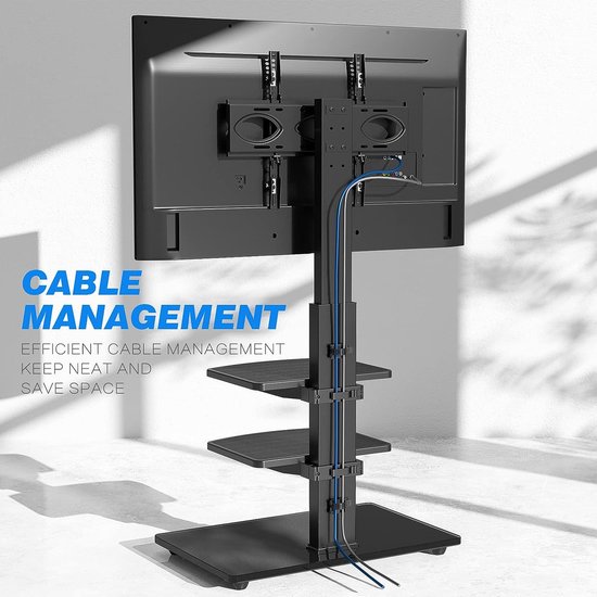 Support TV au sol Meuble TV Meuble TV avec 3 étagères pour téléviseur ...