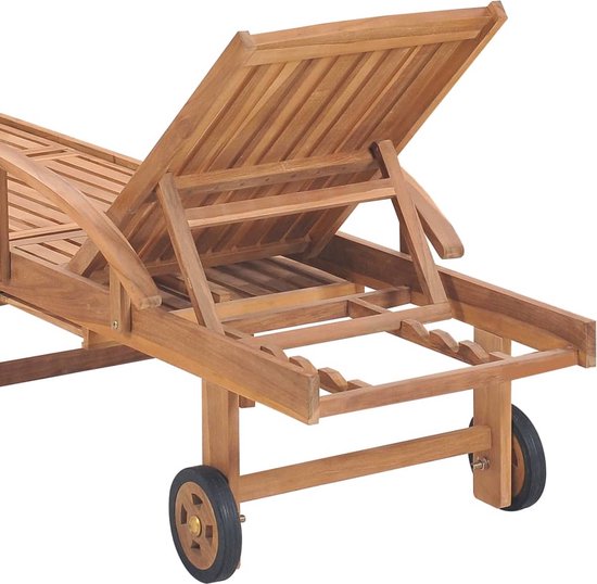 vidaXL Teak Hout - Ligbed - Ligbedden 2 st met taupe kussens massief ...