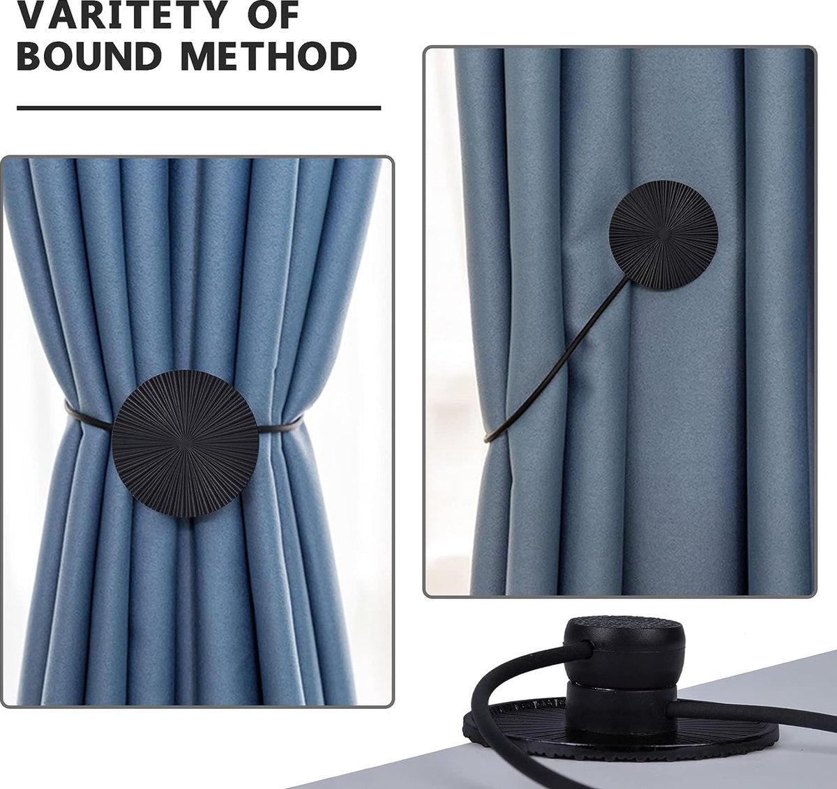 4 stuks magnetische gordijnhouders, metalen gordijnhouders, gordijnhouders,... | bol.