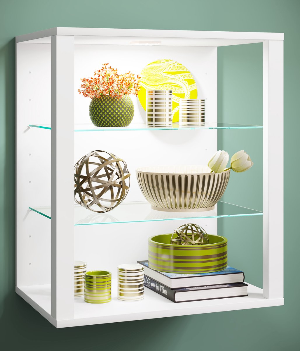 VCM Houten Glazen Muur Vitrinekast Hangende Vitrinekast Verzamelende ...