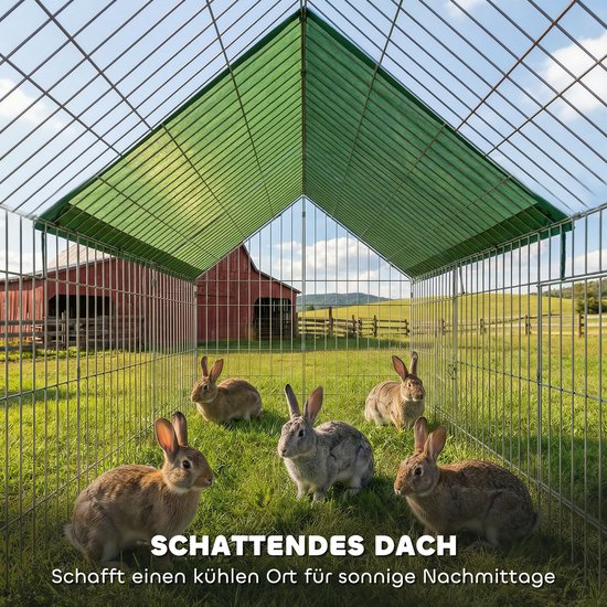 PawHut Kooi voor kleine dieren-Staal, Oxford-stof-180L x 75B x 75H cm ...