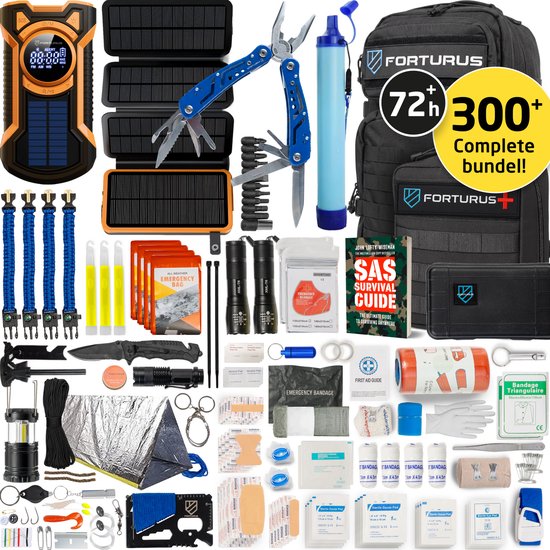 Forturus® Compleet Noodpakket Gezin 72H – Incl. 45L Rugzak, Noodradio ...