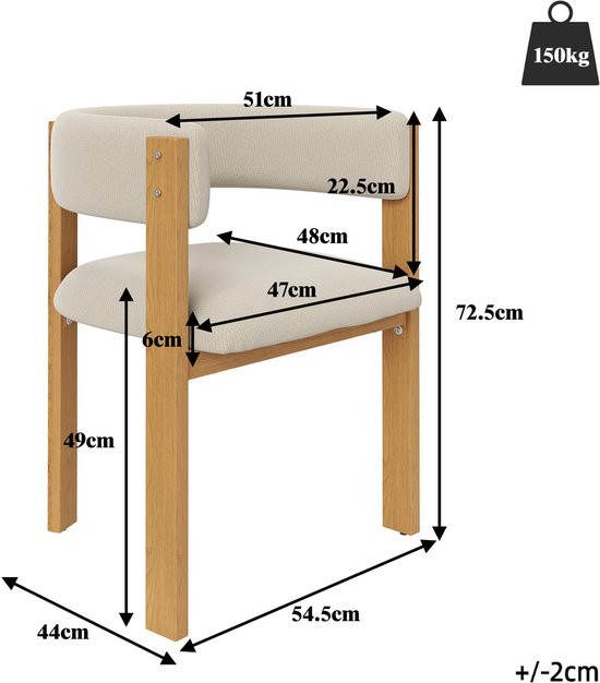 Wishdor Eetkamerstoelen Set Van 6 - Ergonomisch Ontwerp - Dikke ...