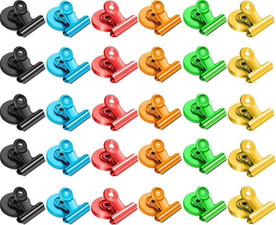 Pack van 30 Magnet Clips - Whiteboard Magnets - Fridge Magnets met Clip ...