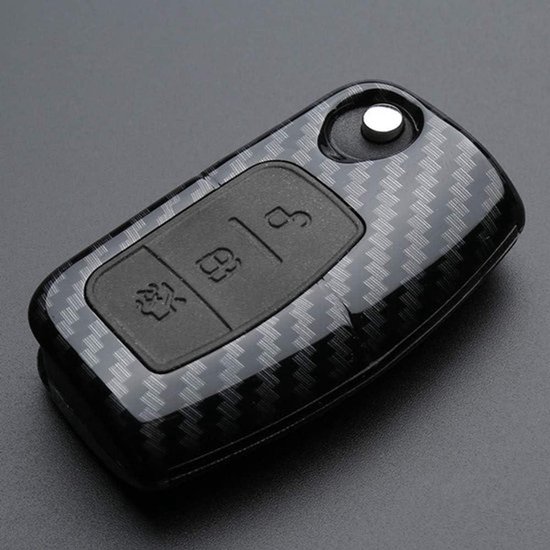 Auto-sleutelhoesje met carbon fiber shell en silicone hanger voor Ford ...
