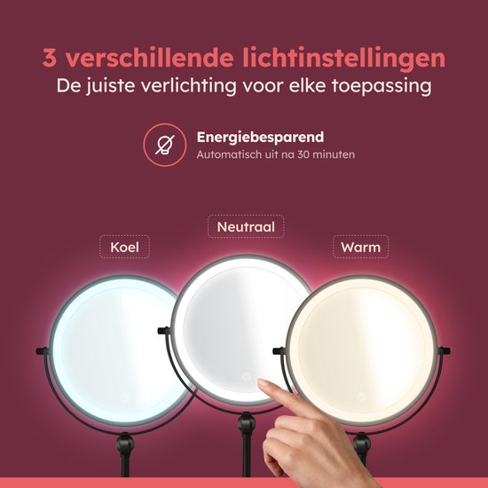 Fraay® Make Up Spiegel met LED Verlichting - 10x Vergroting ...