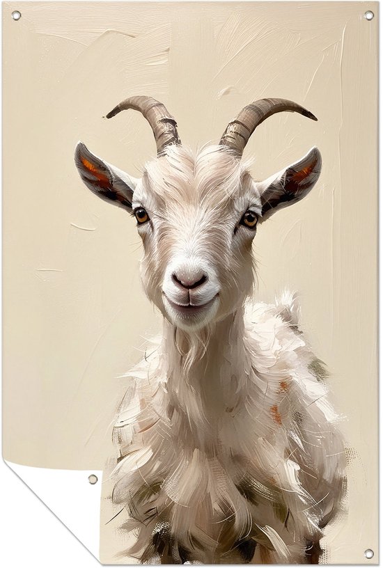 Realistische geit met zachte kleuren - Geit tuinprints ...