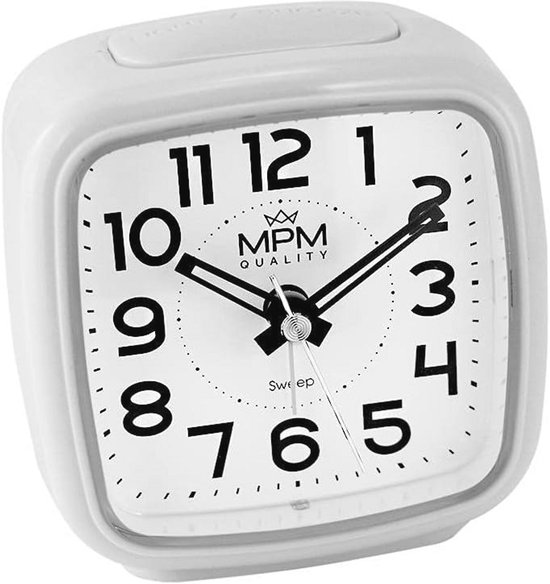 Moderne analoge wekker met alarm en snooze functie, zwart, met ...