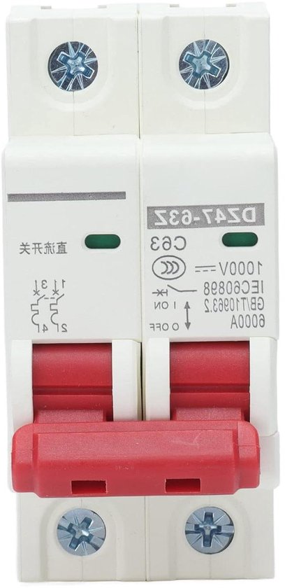 Disjoncteur miniature 63 A 2P pour montage sur rail DIN - Protection contre les... | bol