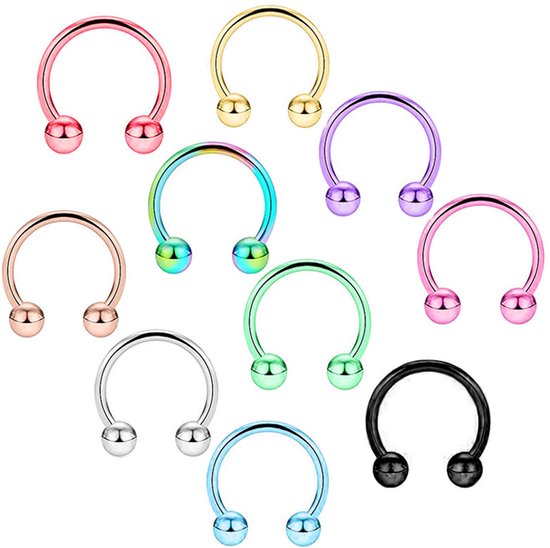 Piercing - Roze - Septum | Barbell | Balletjes | bol