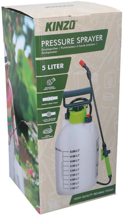 Dunlop Drukspuit 5 Liter - Hogedrukspuit voor Tuin - Druksproeier met ...