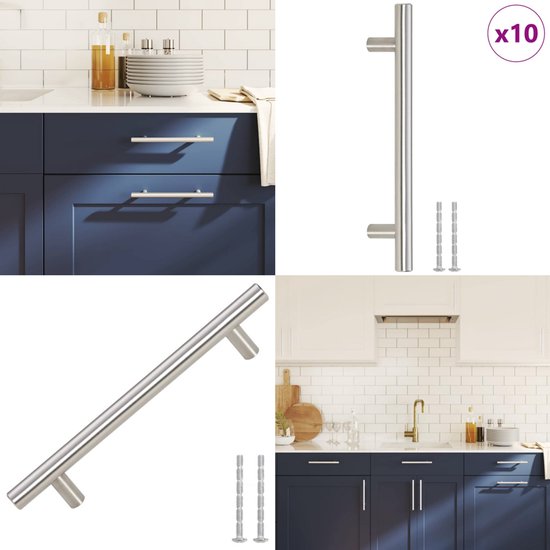 vidaXL Handvatten 10 st 128 mm roestvrij staal zilverkleurig - Handvat ...