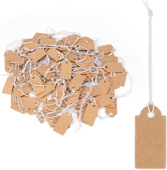200 stuks Kraft Paper Pendants Price Tags Gift Tags - Hand Labels with ...