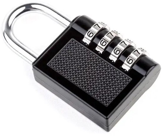 Hangslot met cijfercode - 4 cijfers - Zwart | bol