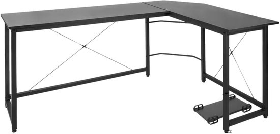 L-vorm Bureau - 170cm - Zwart - Hoekbureau - Computer, Gaming & Laptop ...