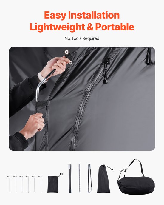 Fietstent voor 5 fietsen, ruime fietsgarage met geventileerd raam ...