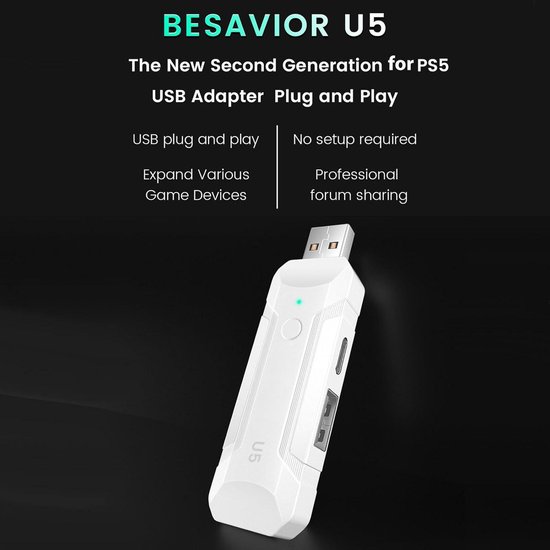 Nieuwste Gen2 Besavior U5 Toetsenbord- en Muisadapter voor PS5 - Verbindt met XIM Apex... | bol