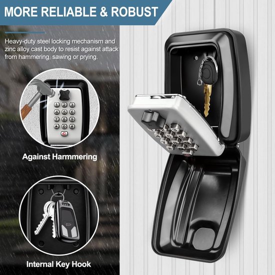 Sleutelkast met code 12-cijferige combinatie weerbestendig voor buiten ...