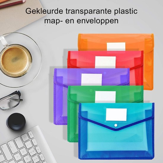 9 Stuks Waterdichte Documentenmap A4 - Kunststof Omslag Map Voor Reizen ...