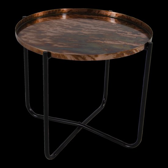 Bijzettafel - Oud Koper - Ø60x75 cm - Staal | bol