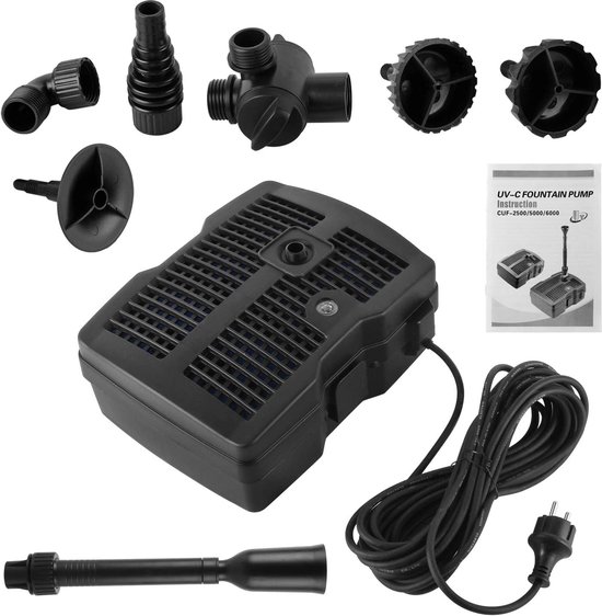 Wastafel UVC-filter vijverfilter met fonteinpomp en UV-zuiveringsfilter - 4-in-1... | bol
