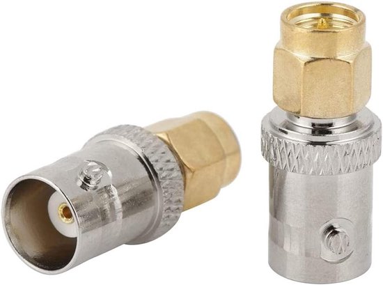 2Pcs BNC Female To SMA Male RF Connector Coaxial Adapter Test Converter ...