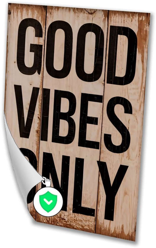 Houten bord met inspirerende tekst - Positiviteit wanddecoratie ...