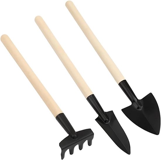 Tuingereedschap set - mini schep en hark voor bloemen planten en ...