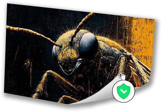 Hyperrealistische close-up van wesp - Wesp muurdecoratie - Posters ...