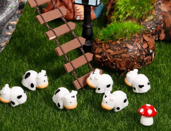 Mini Koeien - Miniatuur - Beeldjes - Zwart Wit - Koe - 10 stuks ...