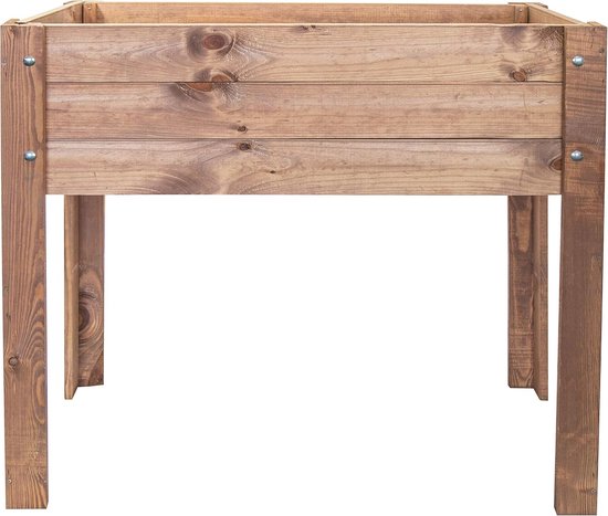 Verhoogd houten plantenbed voor moestuin - Kweektafel bruin | bol