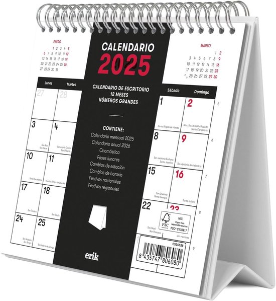 Bureau Kalender 2025 - Bureaukalender 2025 Staand - Bureau Kalender ...