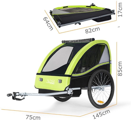 CRLYN® Fietskar Voor Kinderen - Kinderfietskar - Kinderbuggy | bol