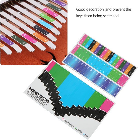 Kalimba Sticker 17 Tone/21 Tone Duim Piano Sleutel Stickers - Schaal ...
