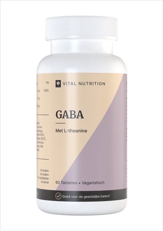 Vital Nutrition GABA - Bioactieve formule met L-theanine en B6 - 350 mg ...