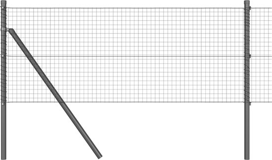 vidaXL - Gelast - Draadhek - met - 13 - Posten - Grijs - 0.8x25 - m ...